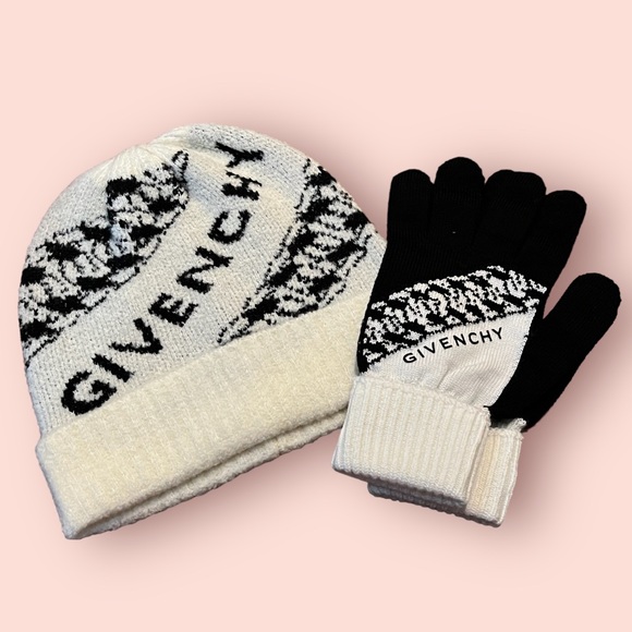 Givenchy | Accessories | Givenchy Beanie And Gloves Bundles Black White ...